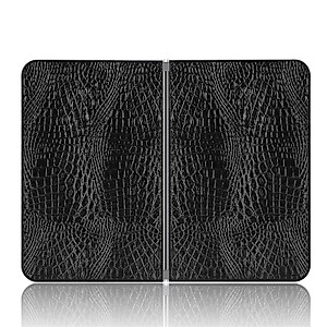 Zhusha Luxury Classic Crocodile Skin Pattern [Ultra Slim] PU Leather Anti-Scratch PC Protective Hard Case Cover for Microsoft Surface Duo (8.1 inches, 2020) (Color : Black)
