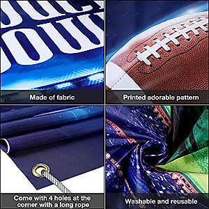 Football Party Decoration Supplies, Large Fabric Football Scene for Touch Football Down Party Supplies, Football Field Photo Booth Backdrop Banner Background Football Themed Supplies