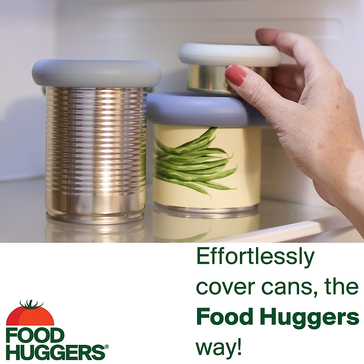 Food Huggers 3 Can Covers | Reusable Can Lids Snugly Seal Cans and Jars | 100% Food Grade Durable Silicone | Plastic Free (Blue)