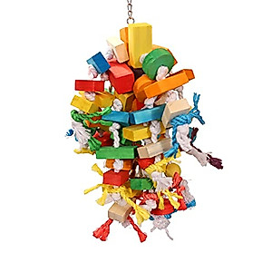 Tropical Jubilee - Large Parrot Toy Featuring Colorful Wood Pieces