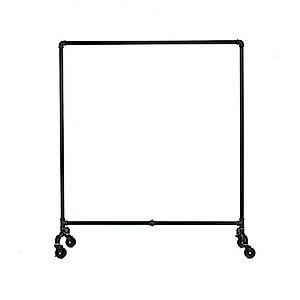 Industrial Pipe Rolling Clothing Rack by William Robert's Vintage