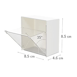 SHUBIAO Wall-Mounted Clamshell Storage Box， Water and dust Proof Storage Dispenser, ， Self-adhesive cotton swab cotton ball dispenser for bathroom（4PCS）