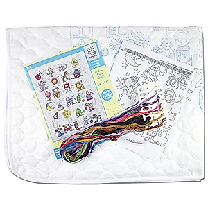 Design Works Crafts Janlynn Stamped for Cross Stitch Baby Quilt Kit, ABC Fun