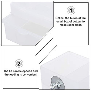 POPETPOP 2pcs Automatic Bird Feeder - No Mess Bird Cage Feeders Parrot Seed Tube, Creative Bird Feeding Container for Parakeet Canary Cockatiel Finch