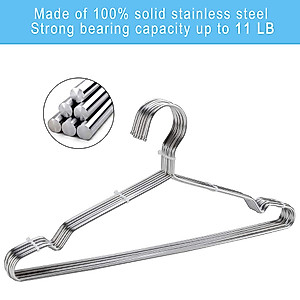 Seropy Coat Hangers Clothes 40 Pack Wire Hangers Heavy Duty Stainless Steel Hangers with Non Slip Grooves, Ultra Thin Metal Hangers Space Saving Clothing Hanger 16.5 Inch