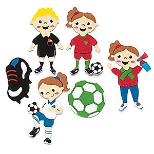 Baker Ross AR505 Soccer Foam Stickers - Pack of 120, for Kids' Crafts and Art Projects, Cards, Party Bags, and Ornaments