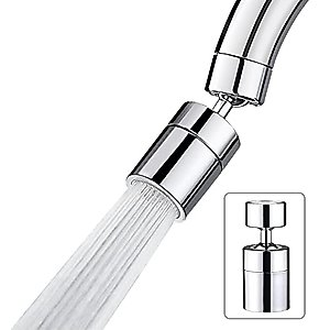 HotMax 360° Swivel Faucet, Dual-mode Faucet Aerator, Kitchen Sink Aerator, Multi-functional Robotic Arm Faucet, Faucet Extension Replacement Part for Kitchen, Bathroom (1pack)