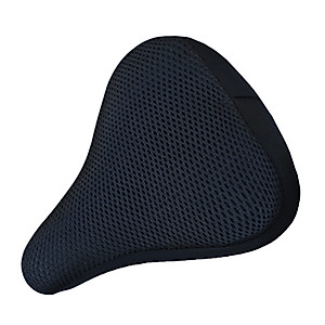 Yirepny Thicken Bicycle Seat Cover Breathable Honeycomb Design High Strength Bike Cushion Cover for Men Everyone, Fits Spin, Stationary, Cruiser Bikes, Indoor Cycling Black