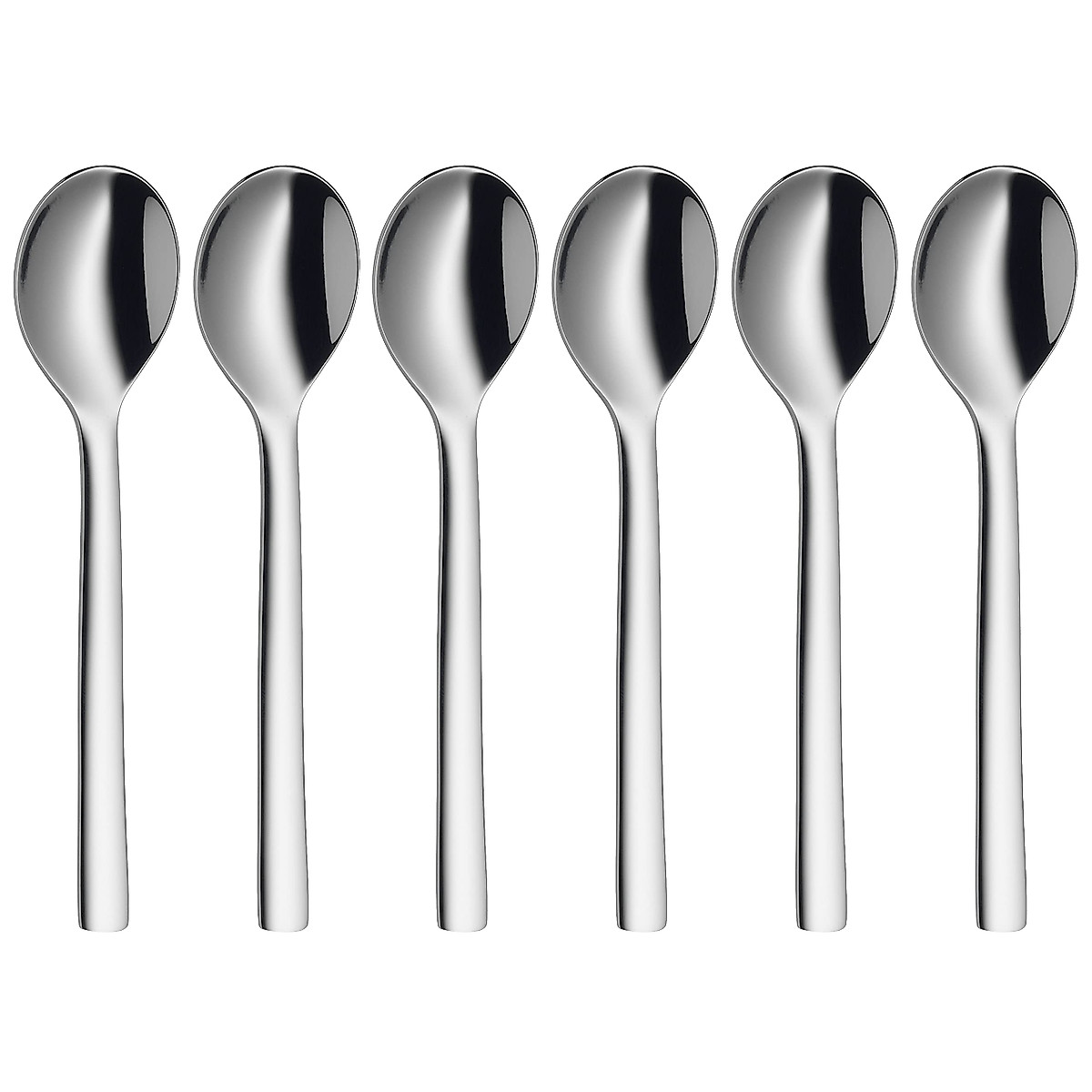 WMF Nuova Set of 6 Coffee Spoons 11 cm Cromargan Polished Stainless Steel Dishwasher Safe