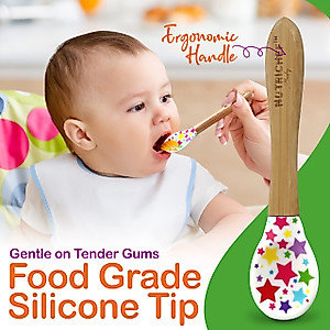 NutriChef Round Bamboo Baby Plate, Star Set with Bib