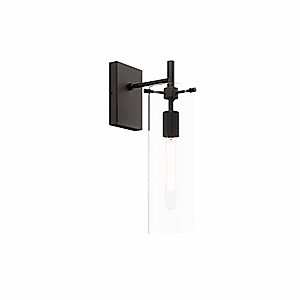 Modway Skylark Wall Sconce in Clear Black, 5 x 8.5 x 17