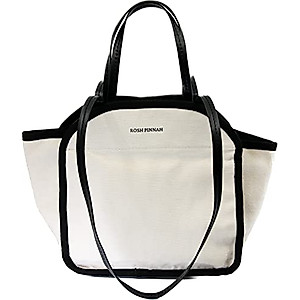 Versatile Small Black Tote Bag for Women - Durable and Stylish with Multiple Pockets and Shoulder Strap - Great for Work, School, and Daily Use (Black)