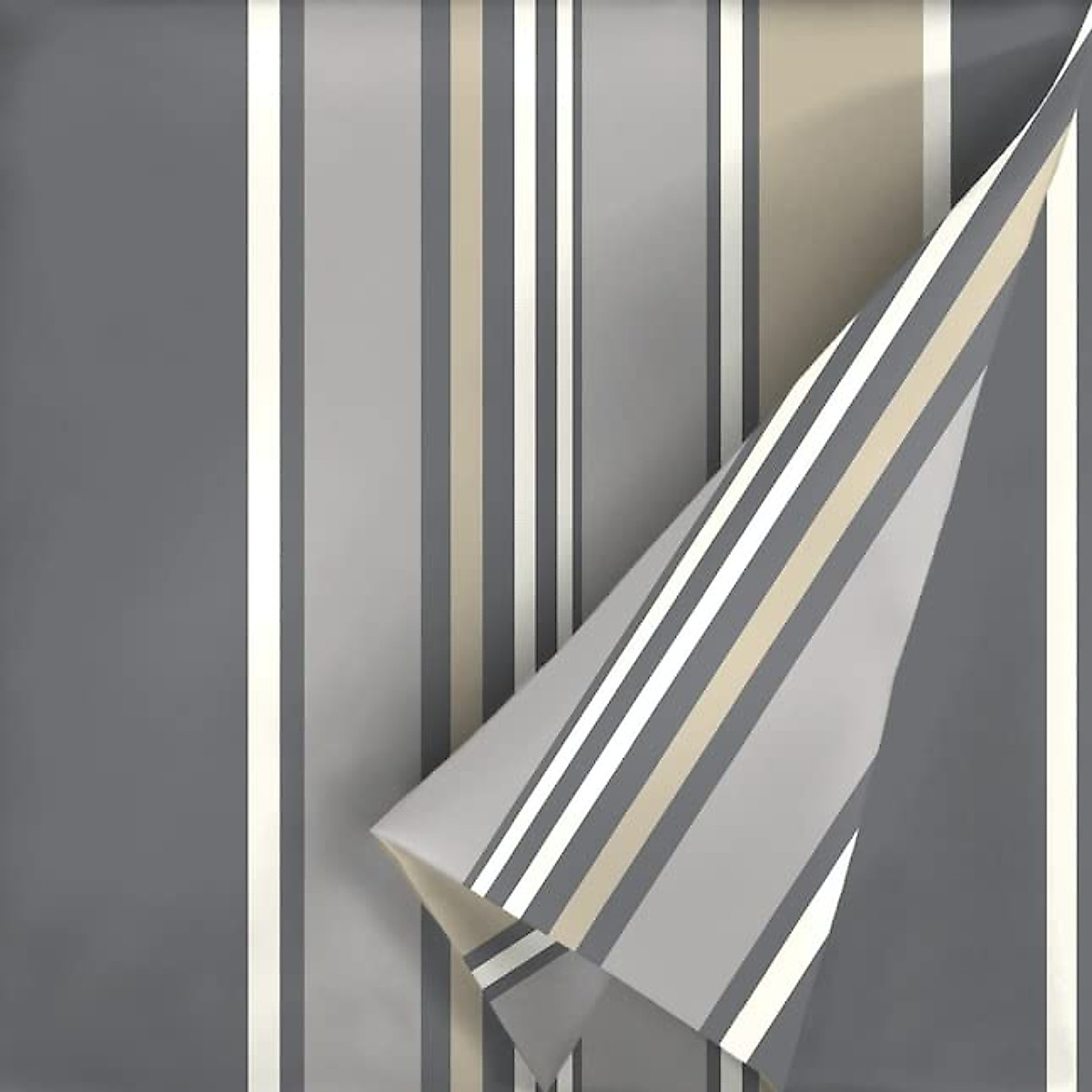 Neutral Striped High Back Replacement Cushion 24 x 20 x 4 in & 20 x 20 x 4 in (Shipped in Re-sealable Vacuum Storage Bag) for Outdoor Patio Furniture