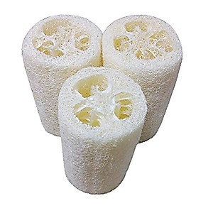 vmree Premium Natural Egyptian Shower Loofah Sponge, Large Exfoliating Shower Loofa Body Scrubbers Buff Away Dead Skin, Natural Bath and Body Sponge, Loofah Back Scrubber (5PCS, White)