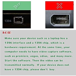 USB 2.0 Male to IEEE 1394 4Pin Male iLink Firewire DV Cable 5FT Compatible with Sony DV & D8.(Please Read The Last Picture hint on The Left Carefully Before Buying. Prevent Buying Mistakes)