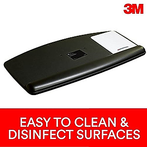 3M Keyboard Tray, Just Lift To Adjust Height And Tilt, Sturdy Tray Includes Gel Wrist Rest And Precise Mouse Pad, Swivels Side To Side And Stores Under Desk, 23" Track, Black (AKT90LE)