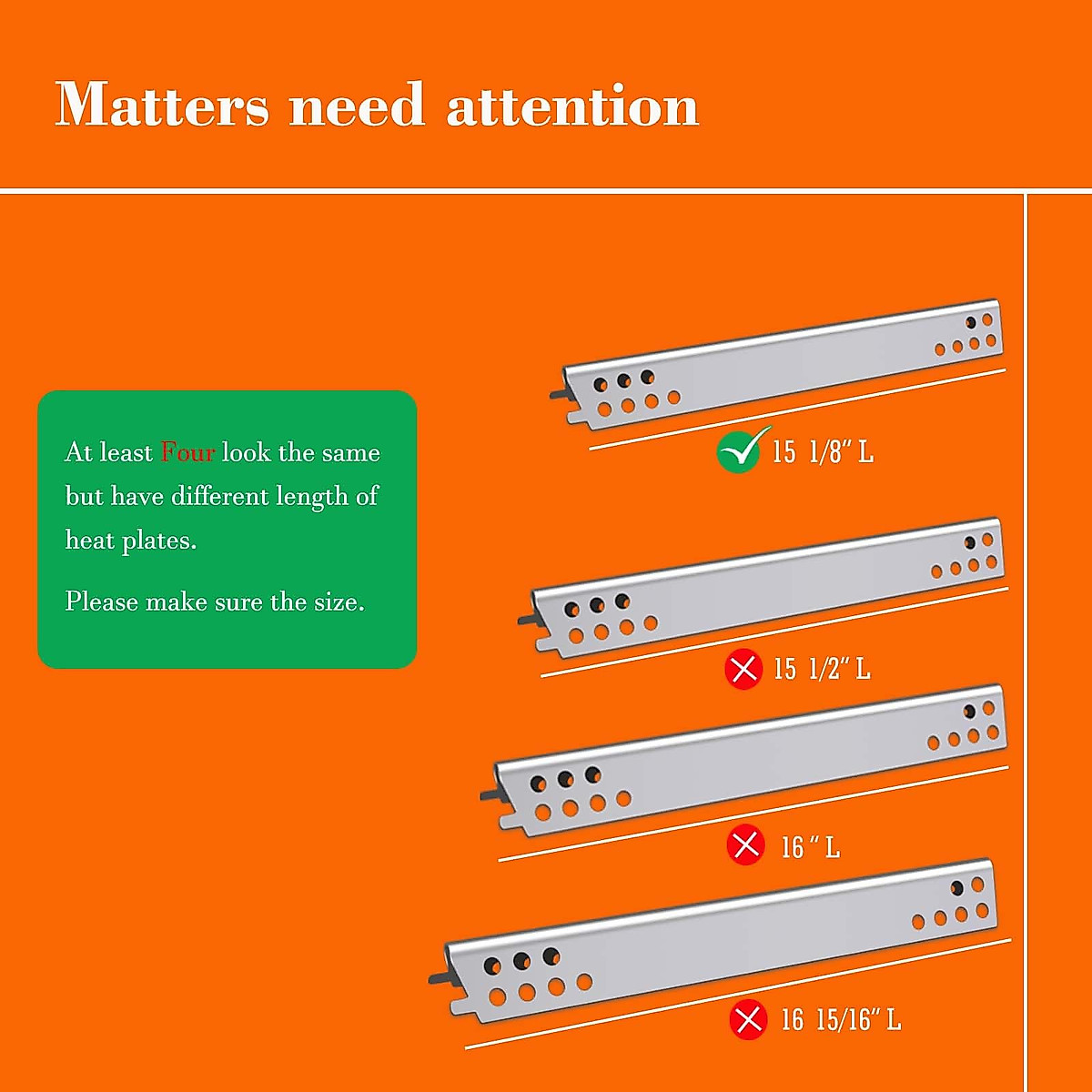 Heat Plates for Charbroil Advantage 4 Burner 466433016 Gas Grill Parts, Fits Char-Broil 2/3/6 Burner 463642015, 463343015, 463642116,463240115, Grill Replacement Kit Parts, Burner, Carryover Tube