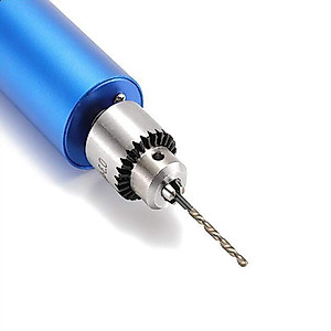 VOTOER 0.3-4mm Mini Electric Drill Micro Aluminum Hand Portable Handheld Drill Bits Puncher Rotary Tools DIY Kits, Speed Control Adjustment, 10pcs Micro Drills