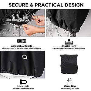 Forvio Outdoor Waterproof Bike Cover, 600D Heavy Duty Bicycle Cover for 1 or 2 Bikes with Lock Hole, Rain Sun Dust Wind Proof for Mountain Road Electric Bikes