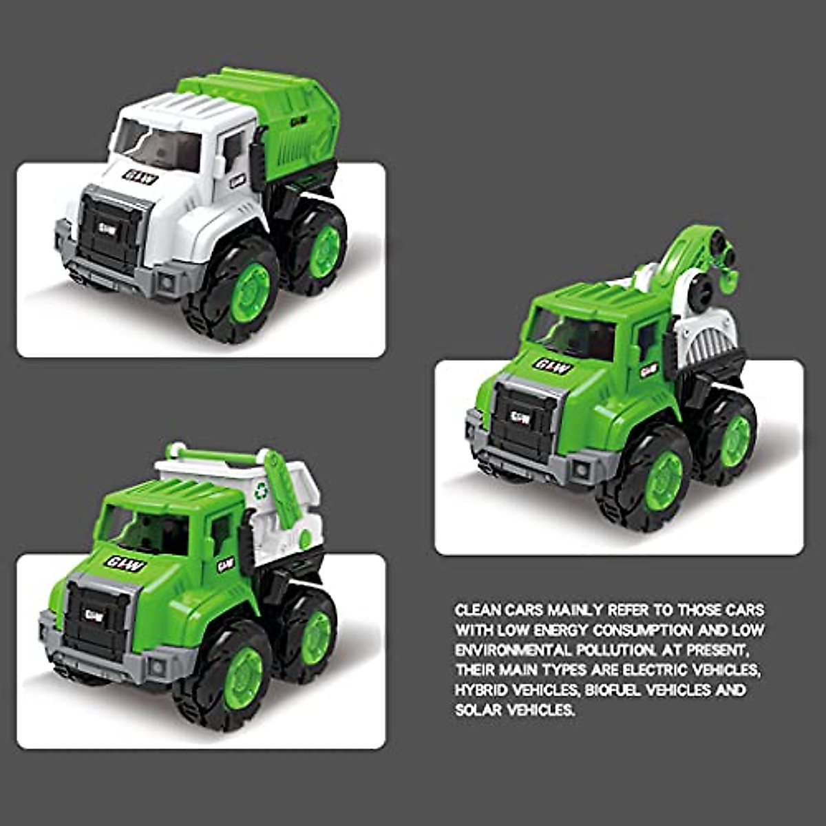 QUQUTWO Fire Truck Set Excavator Ladder Fire Truck Garbage Truck Great Alloy Non-Toxic ABS Birthday Gifts for Children Rubbish Truck