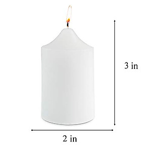 Super Z Outlet 2 x 3 Unscented White Pillar Candles for Weddings, Home Decoration, Relaxation, Smokeless Cotton Wick. Set of 6