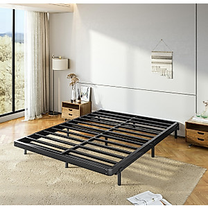 THEOCORATE Queen Box Spring,2 Inch Bunkie Board Bed Slat Replacement Low Profile Mattress Foundation.Heavy Duty Structure,Noise Free, Non-Slip, Easy Assembly (Not Included Cover Set)