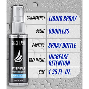Eyelash Extension Primer/Cleanser (1.35fl.oz/40ml) Stacy Lash/Protein Oil Remover/Increase Adhesive Bonding Power Retention/Pretreatment for Individual Semi Permanent Extensions Glue Supplies