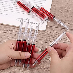 SunAngel Syringe Pen Nurse Pen Writes In Black Ink, For Boys And Girls, Imaginary Doctor Play, School Supplies(Red, 60PCS)