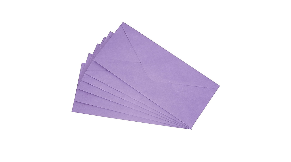 200-Pack Purple #10 Envelopes with Gummed Seal - Bulk Mailing Supplies