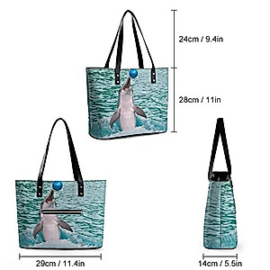 Womens Handbag Dolphin Leather Tote Bag Top Handle Satchel Bags For Lady