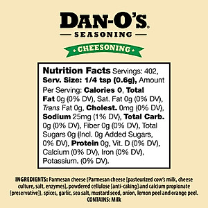 Dan-O's Cheesoning Seasoning | Medium Bottle | 1 Pack (7.6 oz)