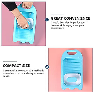 Cabilock Plastic Washboard Basin Non- Slip Washing Washboard Plastic Home Laundry Washboard Mini Washboard for Kids Shirts
