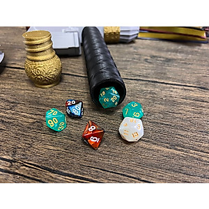 MunnyGrubbers - Axe Dice Holder & Dice Tray with Health Tracker - (Random 7PCS D20 Dice Set Included) - Tabletop Roleplaying Game - Dice Storage - Dice Roller - DND - Dungeons and Dragons - (Silver)