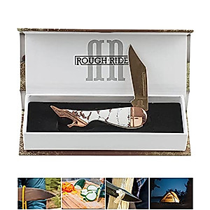 Rough Rider Copperstone Leg Open Folding Pocket Knife Rr1529 Outdoor Survival Hunting Knife for Camping by Survival Steel