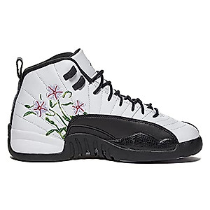 Jordan Air Jordan 12 Retro (Big Kid) White/Black/Vivid Green/Lavender Mist 5.5 Big Kid M