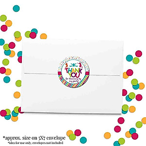 Jump and Bounce Birthday Party Thank You Sticker Labels, 40 2" Party Circle Stickers by AmandaCreation, Great for Party Favors, Envelope Seals & Goodie Bags