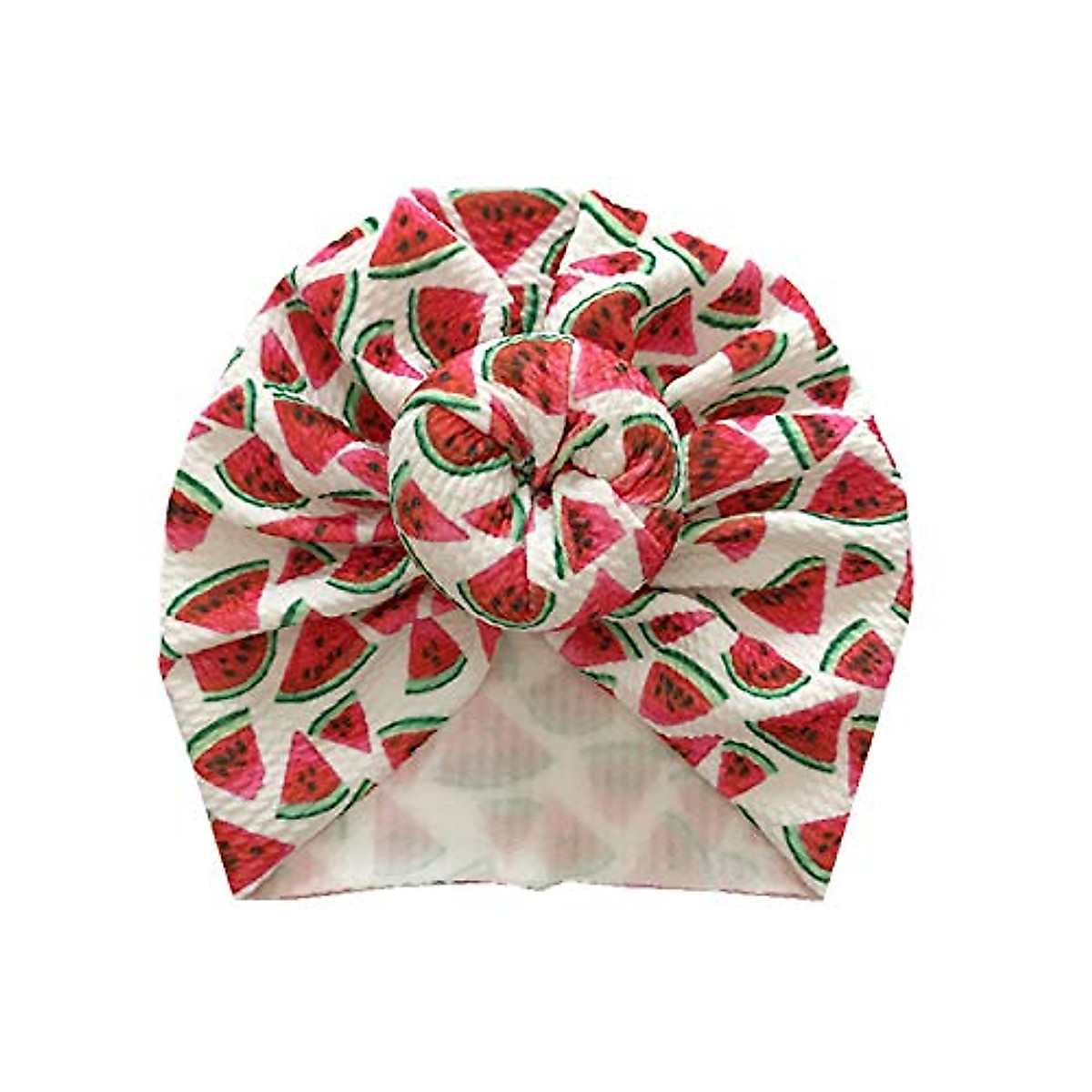 Asufegucd Baby Nylon Big Bow Turban Hats India Beanie Bohemia Donuts Cap Girls Headwear Bun Knot (Multicoloured ASFK8728)