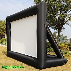 staelea 21ft Inflatable Projector Movie Screen for Outside and Indoor Theater Projector Screen，Supports Front and Rear Projection，Includes a Powerful Fan, Strapping, Repair Kit and Storage Bag