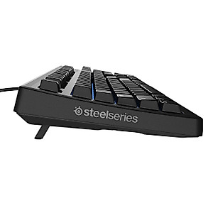 SteelSeries Apex 100 Gaming Keyboard - Tactile & Silent - Blue LED Backlit - Splash Resistant - Media Controls