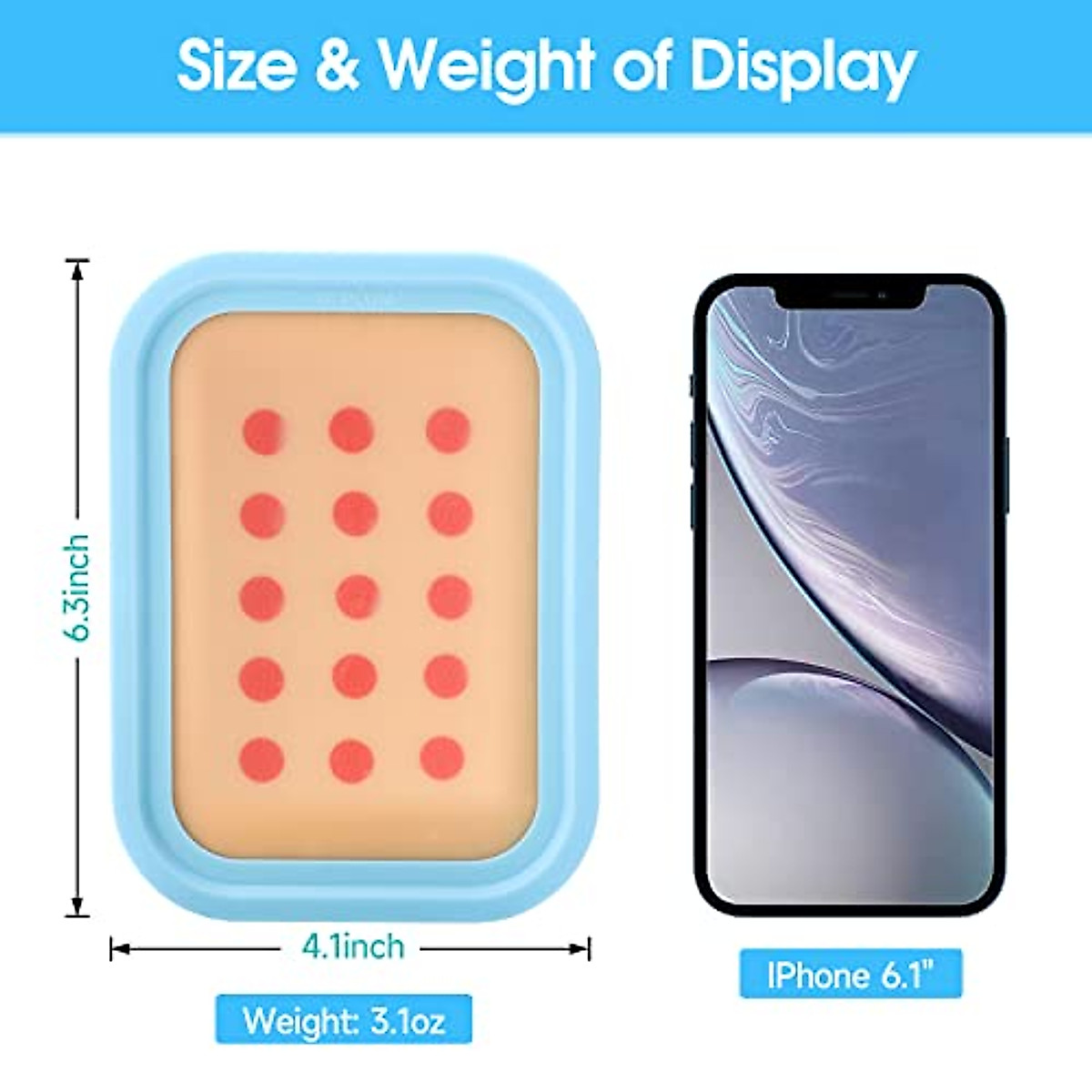 Injection Training Pad, Subcutaneous Injection Practice Pad, Artificial Hypodermic Injection Trainer, Silicone Human Skin-Like Intradermal Practice Model for Medical Student Nurse Practice