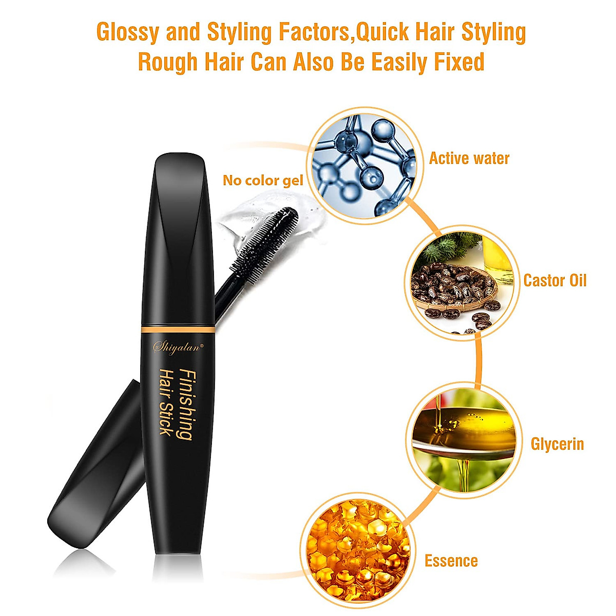 SUOFEIYA Hair Wax Stick for Women 2PC - Hair Finishing Stick, Fly Away Tamer and Mascara - Refreshing and Not Greasy