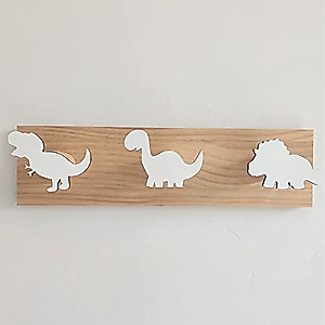 Baalaa Kids Dinosaur Coat Hooks Door Hanger for Boys Bedroom Nursery Playroom Decorations -Black
