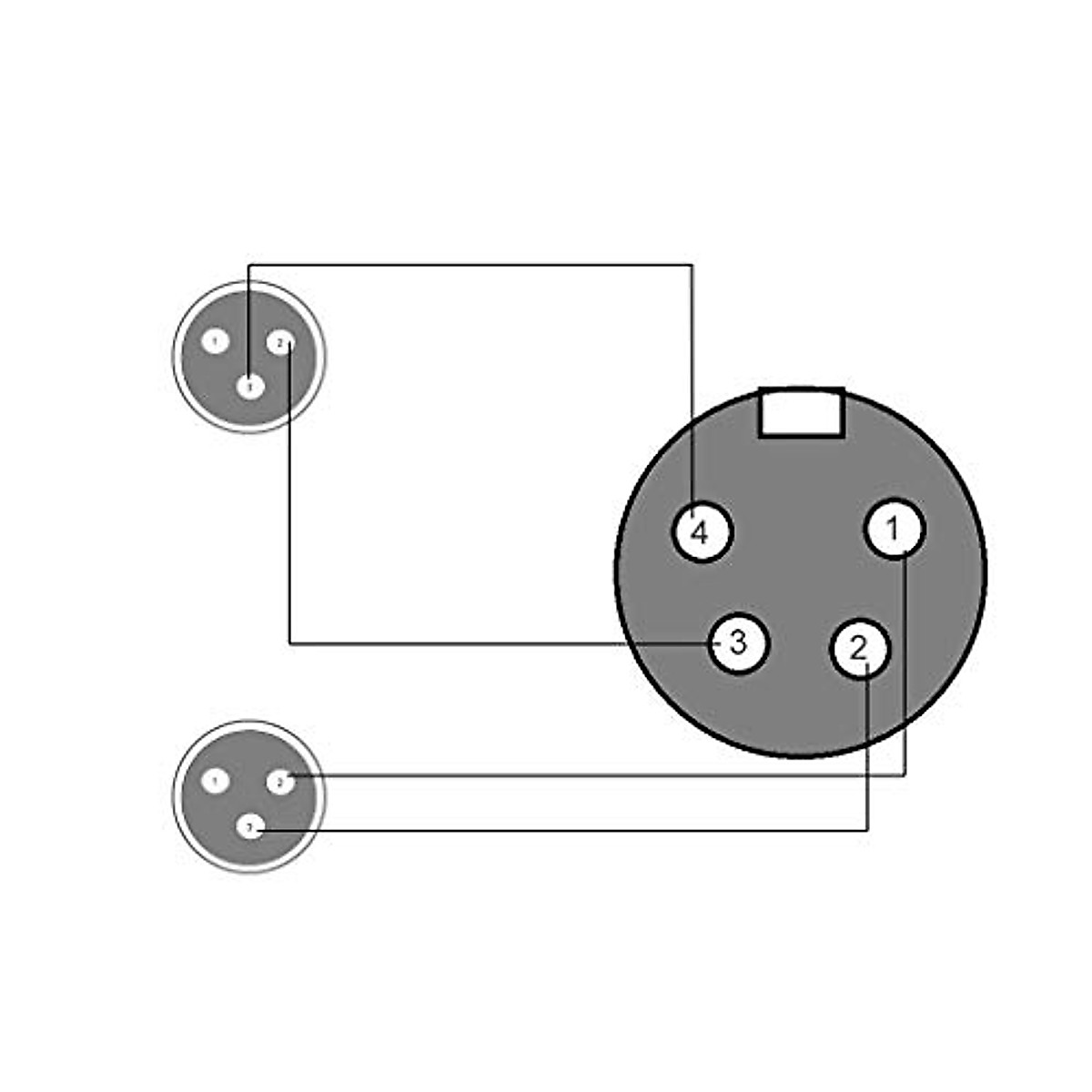 Youkamoo 4 Pin XLR to Dual 3 Pin XLR Female Silver Plated Audio Headphone Adapter Cable 1 FT 0.3M