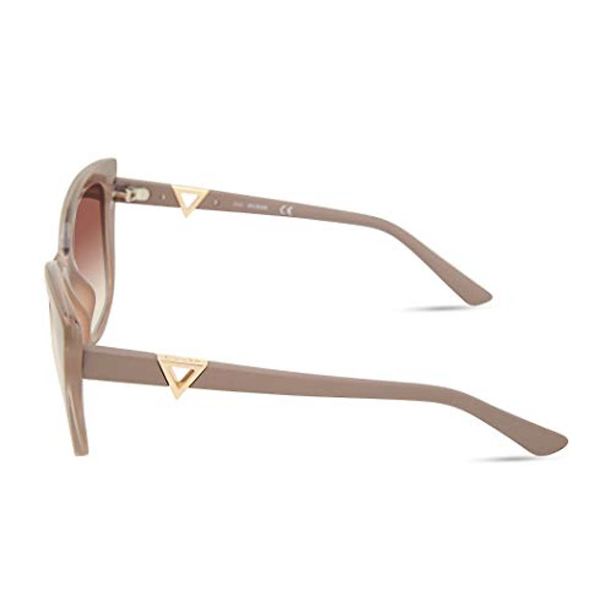 GUESS Women's Retro Inspired Cat Eye Sunglasses, Shiny Beige, 55mm