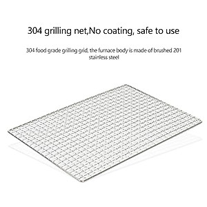 Camping Fire Pit, Foldable Campfire Grill with Storage Bag, Barbeque Grill, Lightweight Camping Grills, Camping Campfire Grill for Fireplace Outdoor Bbq Camping Fire Pit Stainless Steel Grills