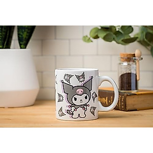 Silver Buffalo Sanrio Hello Kitty and Friends Kuromi Poses Ceramic Mug, 20 Ounces