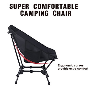 MOON LENCE Backpacking Chair Outdoor Camping Chair Compact Portable Folding Chairs with Side Pockets Packable Lightweight Heavy Duty for Camping Backpacking Hiking