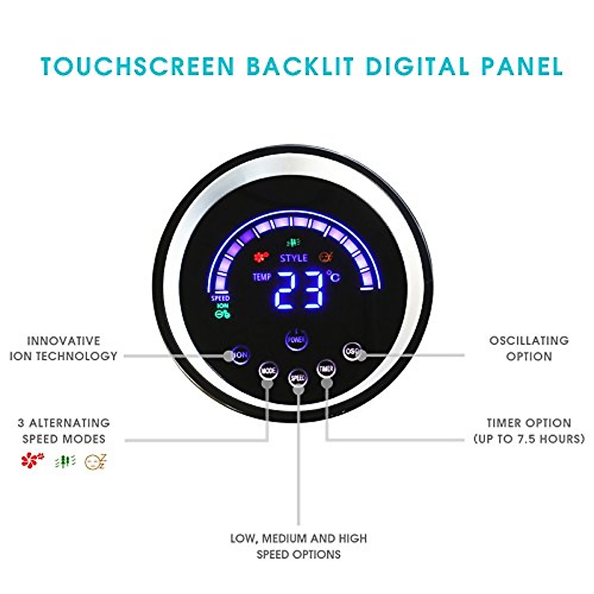 Vie Air Fan Collection, 50" x 14.50" x 14.25", Black