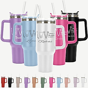 LifGif Dental Hygienist Personalized Laser Engraved 40 oz Large Tumbler with Handle, Stainless Steel Tumblers Hygiene Student Mugs for Graduation, Christmas Thanksgiving for Dental Nurse Doctor