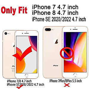 Qokey for iPhone SE 2022/SE 2020/iPhone 8/iPhone 7 Case,Side Cute Plated Love Heart Bling Butterfly with Full Camera Lens Cover Protection Soft TPU Shockproof Phone Case for Women Girls Men,Black